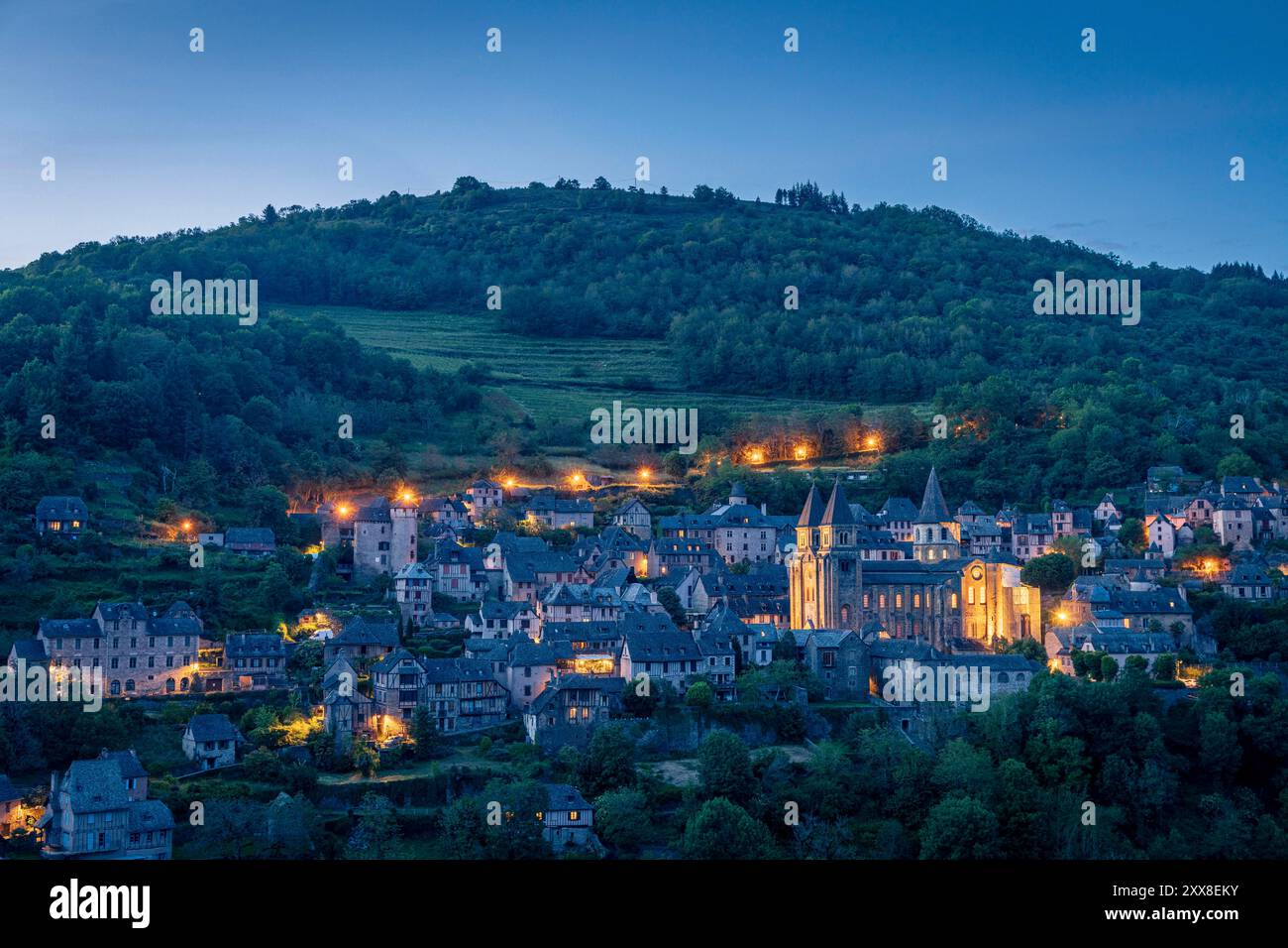 France, Aveyron, Conques, labeled Les Plus Beaux Villages de France ...