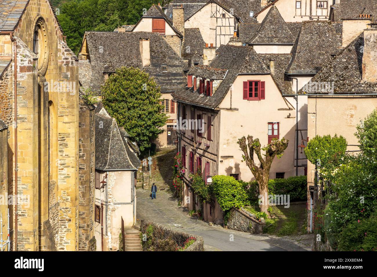 France, Aveyron, Conques, labeled Les Plus Beaux Villages de France ...
