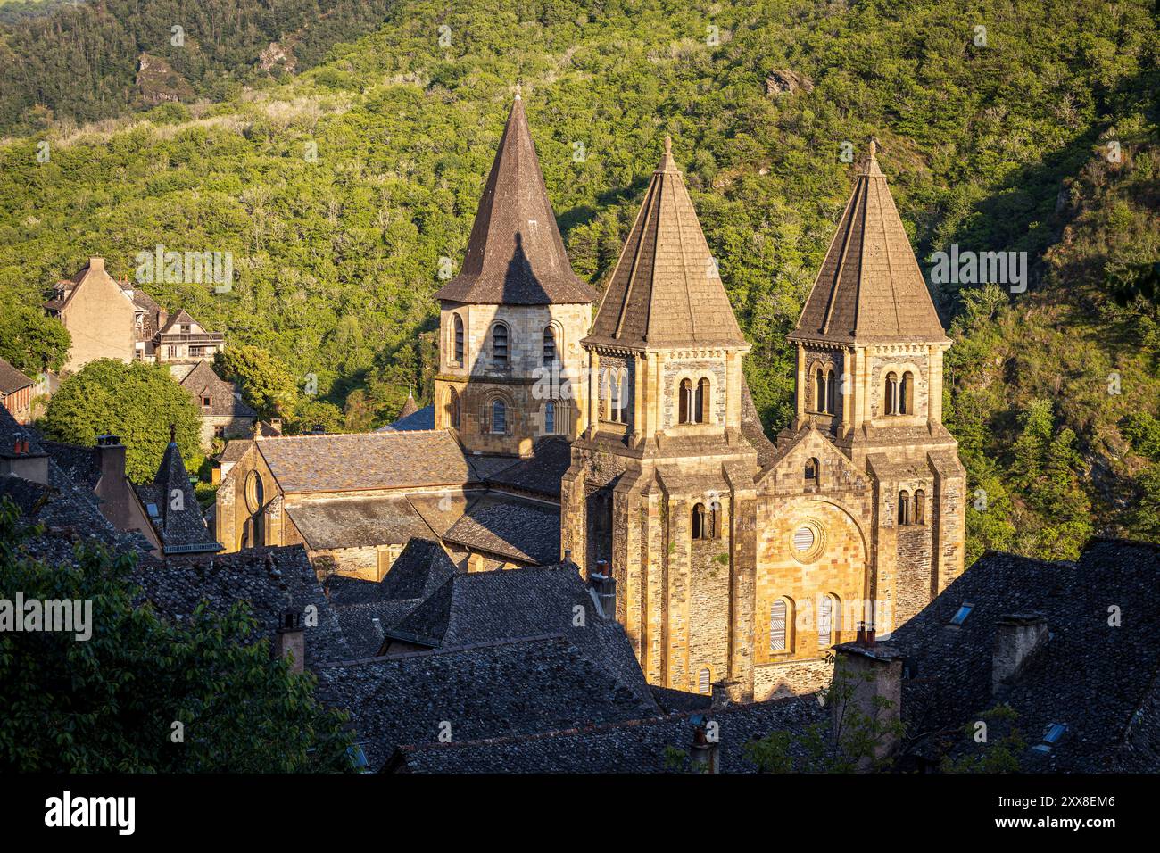 France, Aveyron, Conques, labeled Les Plus Beaux Villages de France ...