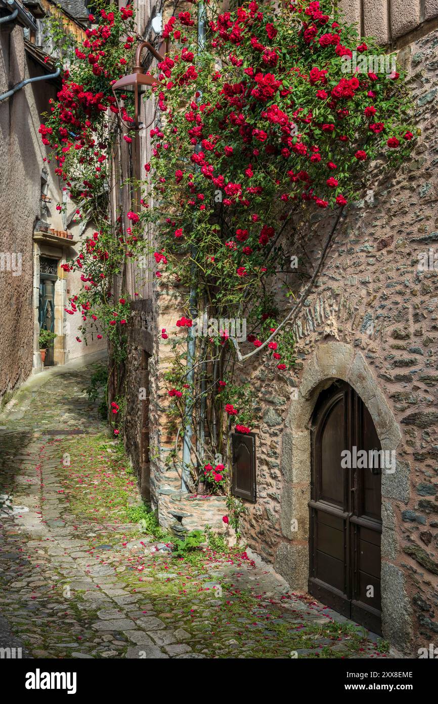 France, Aveyron, Conques, labeled Plus Beaux Villages de France ...