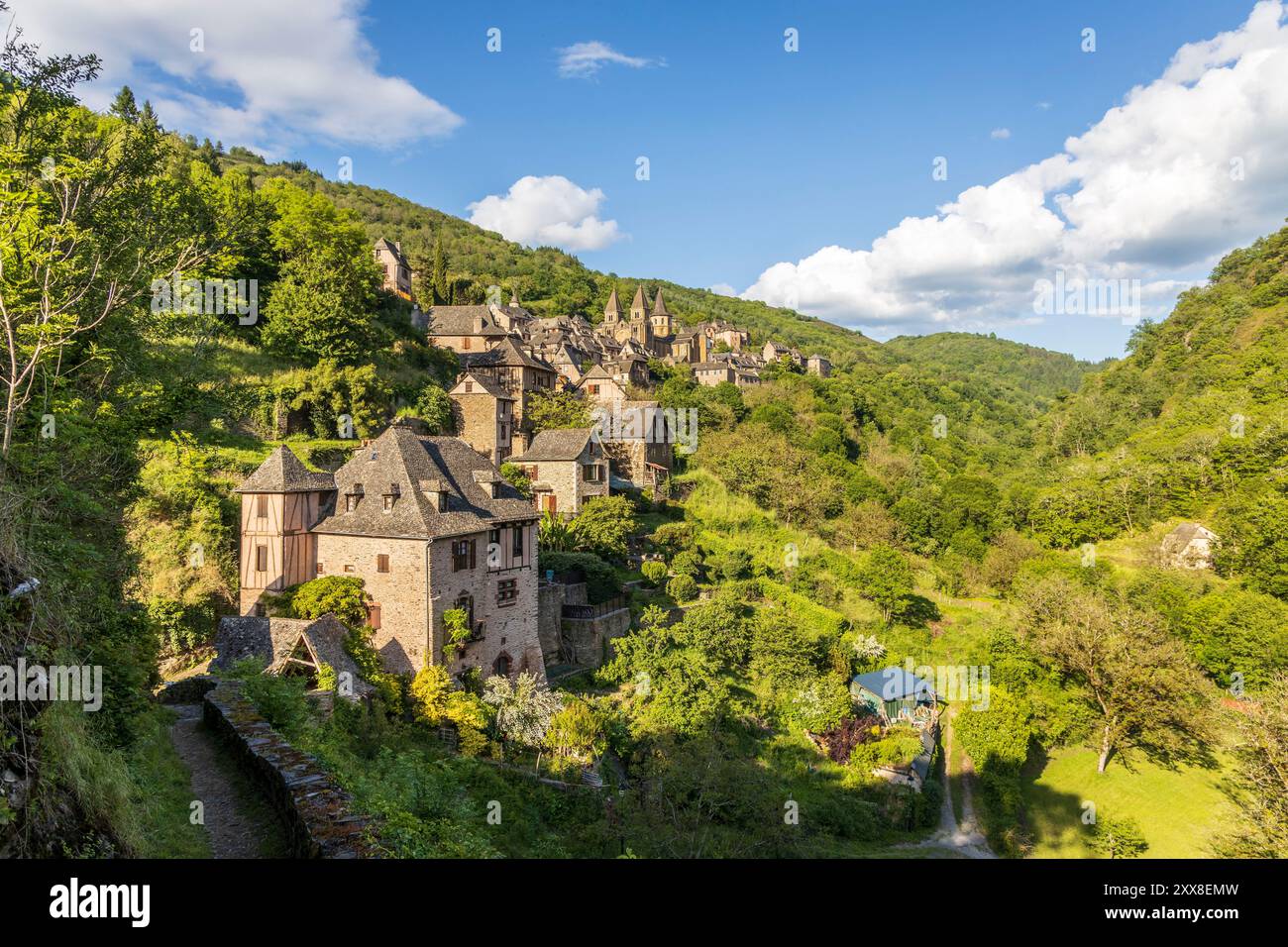 France, Aveyron, Conques, labeled Les Plus Beaux Villages de France ...