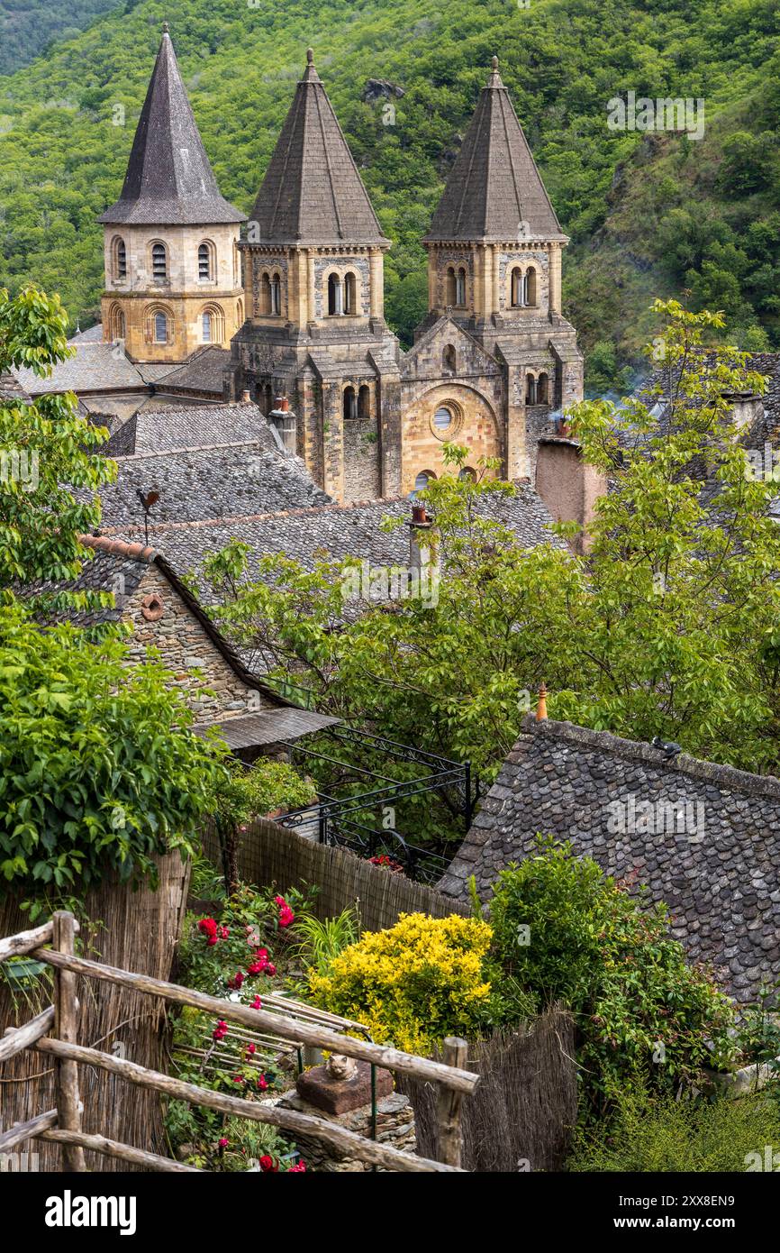 France, Aveyron, Conques, labeled Les Plus Beaux Villages de France ...