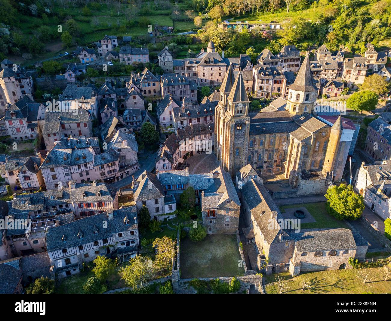 France, Aveyron, Conques, labeled Les Plus Beaux Villages de France ...