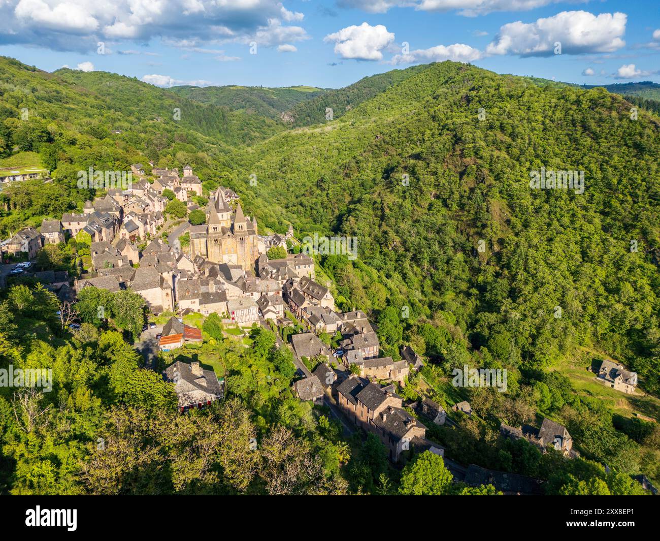 France, Aveyron, Conques, labeled Les Plus Beaux Villages de France ...