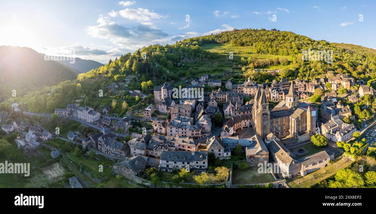 France, Aveyron, Conques, labeled Les Plus Beaux Villages de France ...
