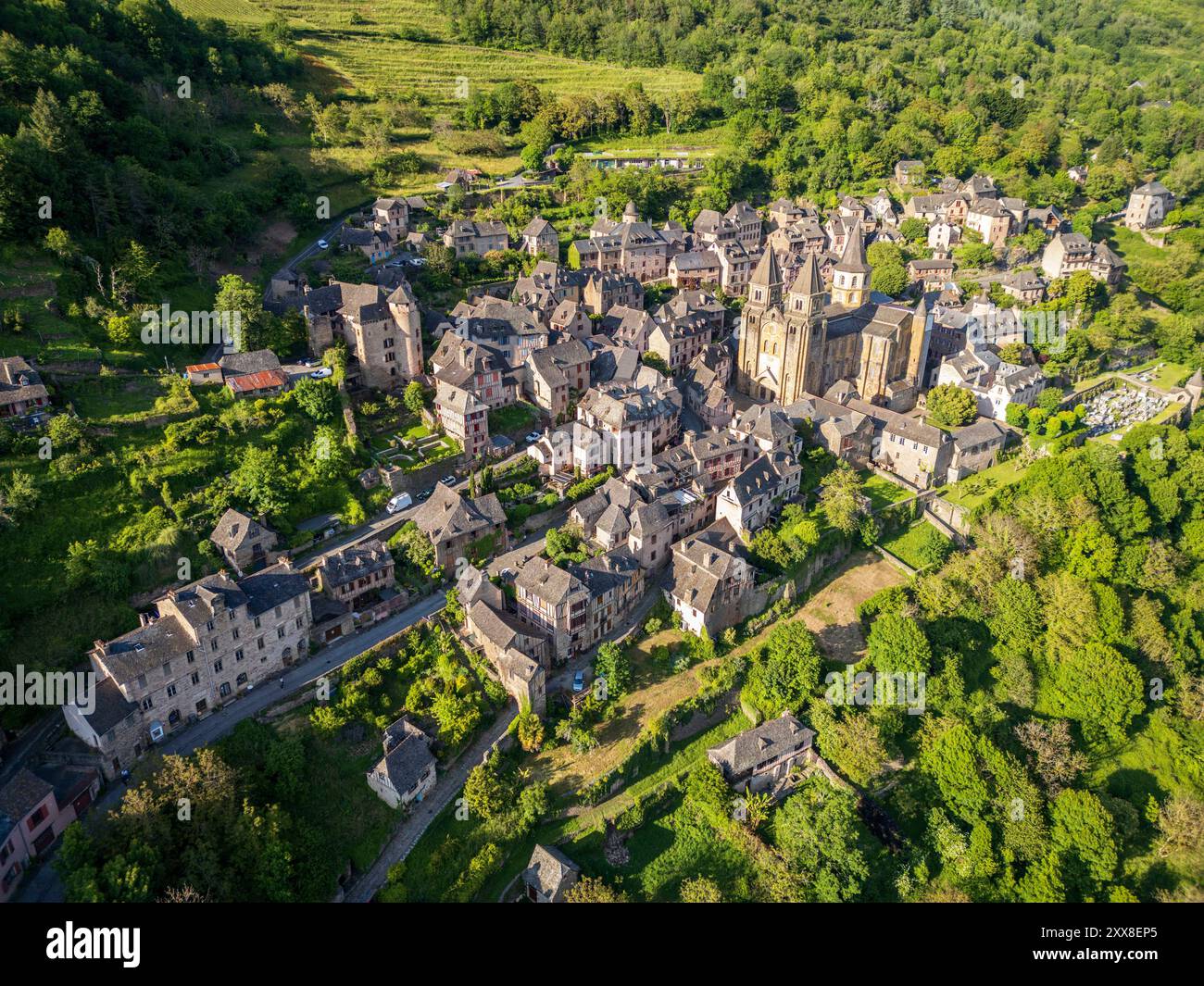 France, Aveyron, Conques, labeled Les Plus Beaux Villages de France ...