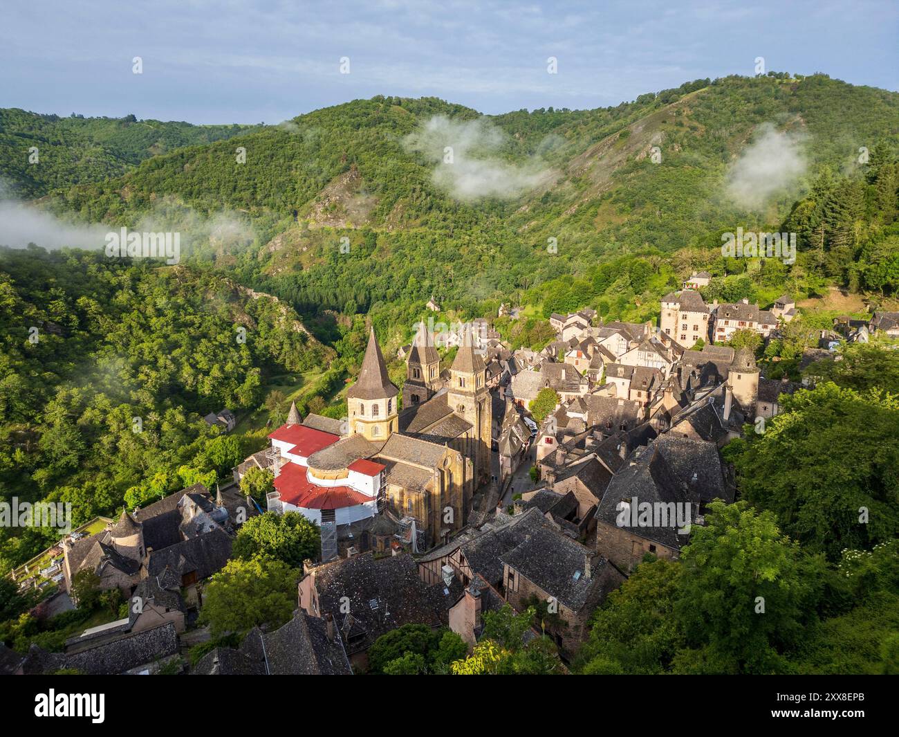 France, Aveyron, Conques, labeled Les Plus Beaux Villages de France ...