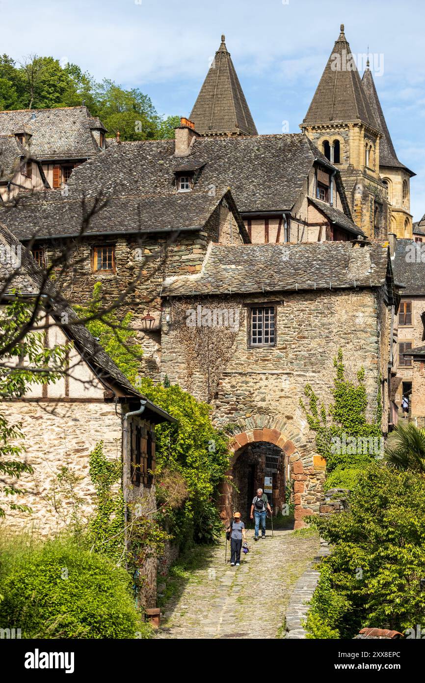 France, Aveyron, Conques, labeled Plus Beautiful Villages of France ...