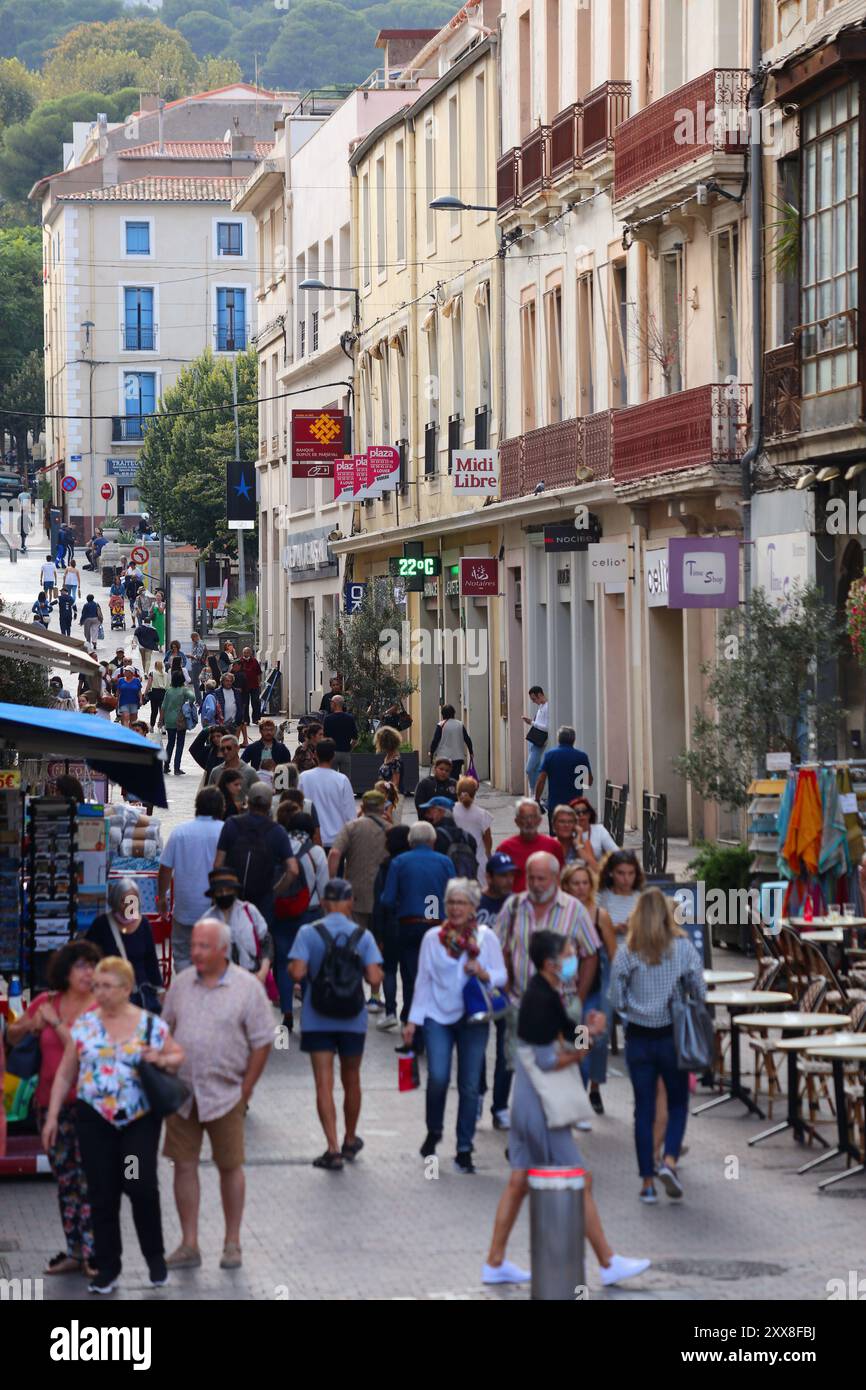 SETE, FRANCE - OCTOBER 2, 2021: People walk in downtown Sete, France ...