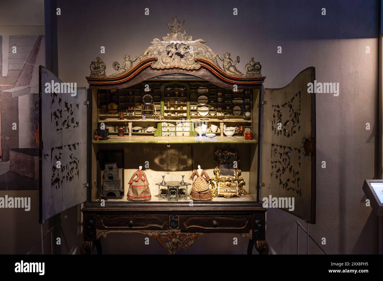 Norway, Oslo, Bygdoy, museum of Norwegian folklore, doll's house Stock ...