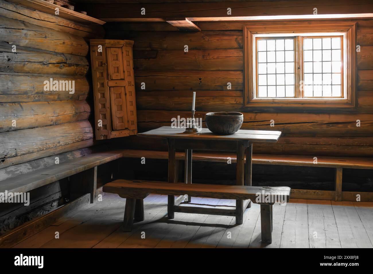 Norway, Oslo, Bygdoy, museum of Norwegian folklore, inside a ...