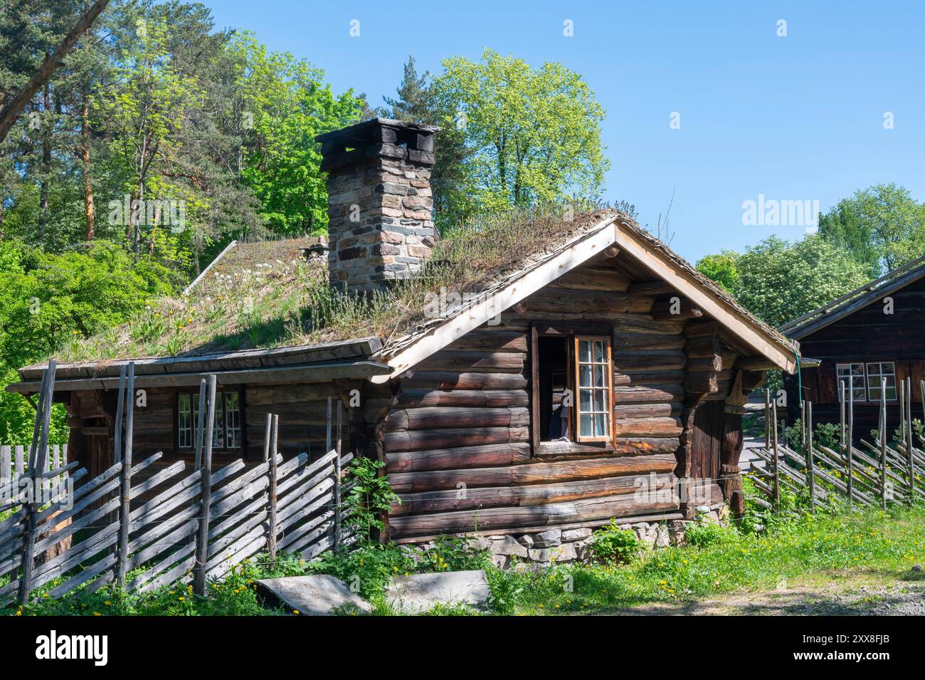 Norway, Oslo, Bygdoy, museum of Norwegian folklore, traditional houses ...
