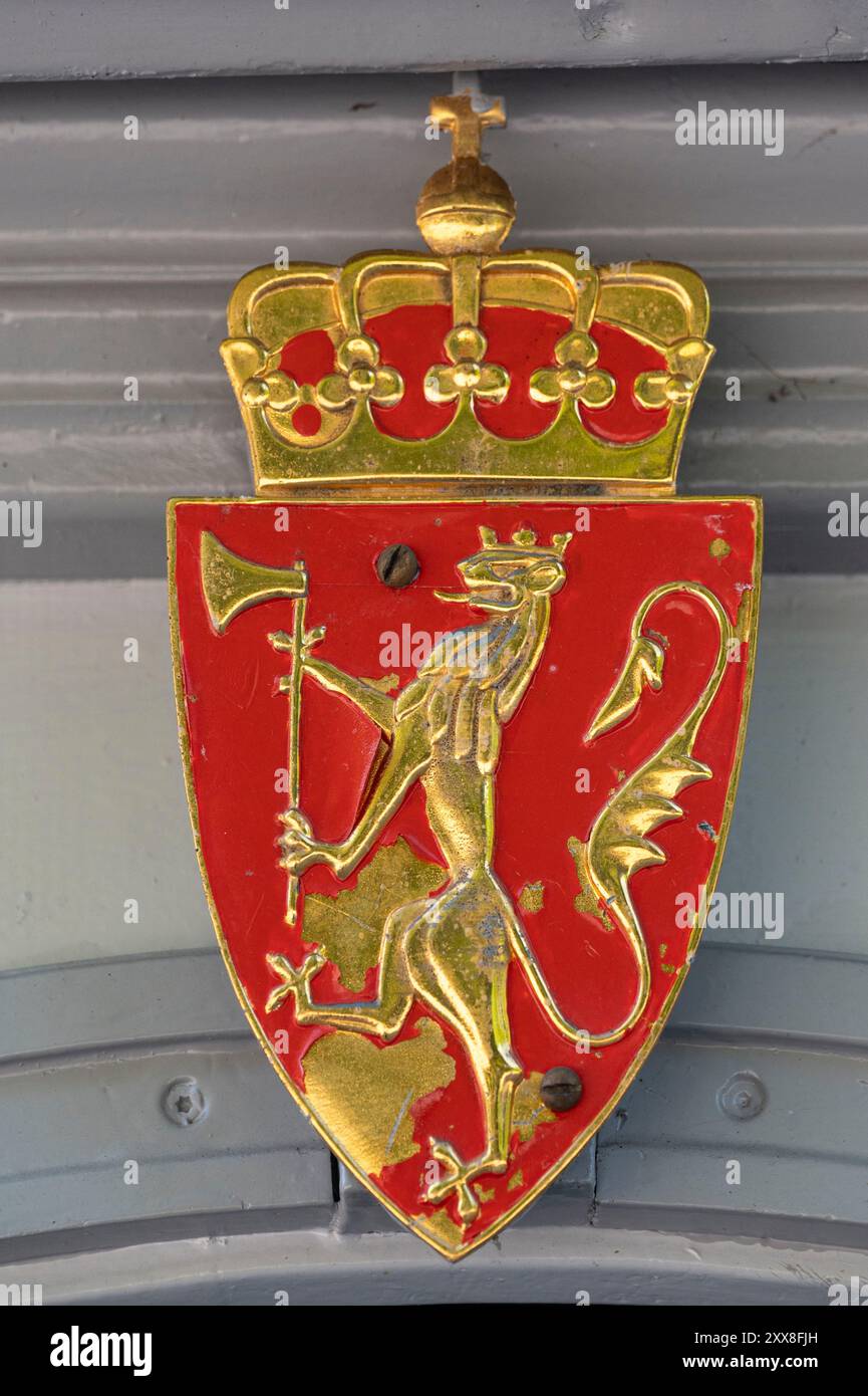 Norway, Oslo, downtown, royal palace , Norwegian Royal Guard Badge ...