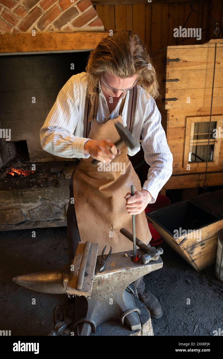 Norway, Oslo, Bygdoy, museum of Norwegian folklore, blacksmith Stock ...