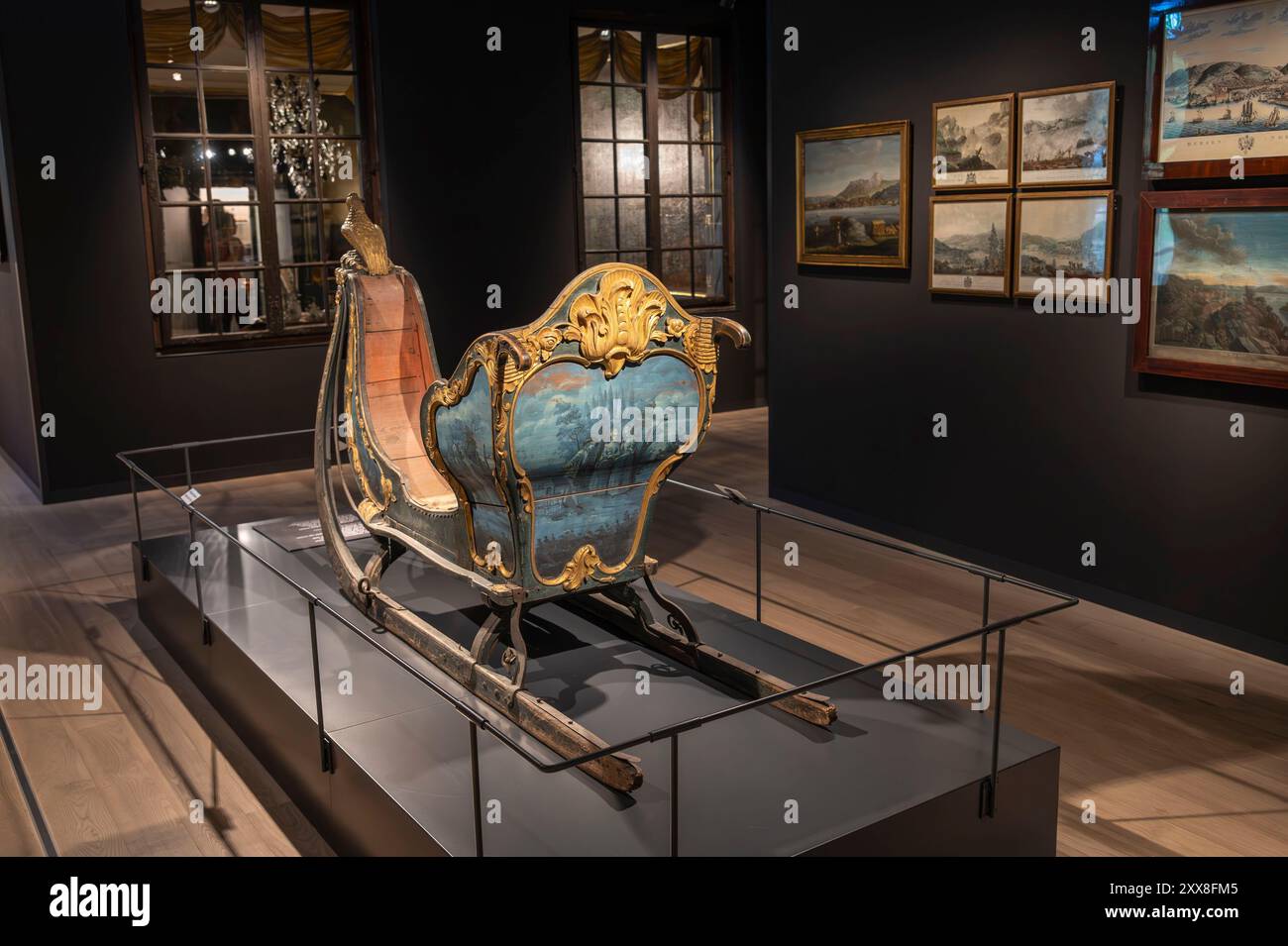 Norway, Oslo, Bygdoy, museum of Norwegian folklore, sled Stock Photo ...