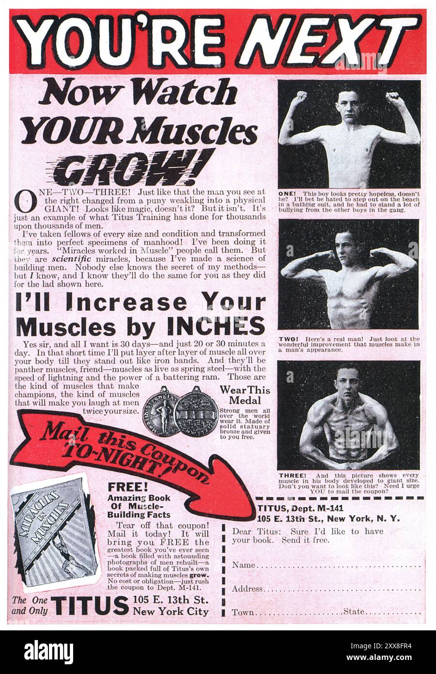 929 Titus Training Muscle Building Ad - "Now watch your muscles grow ...