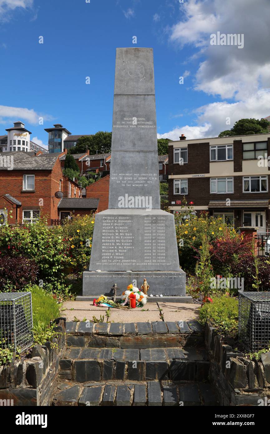 DERRY, UK - JUNE 24, 2024: Bloody Sunday Memorial monument in Derry ...