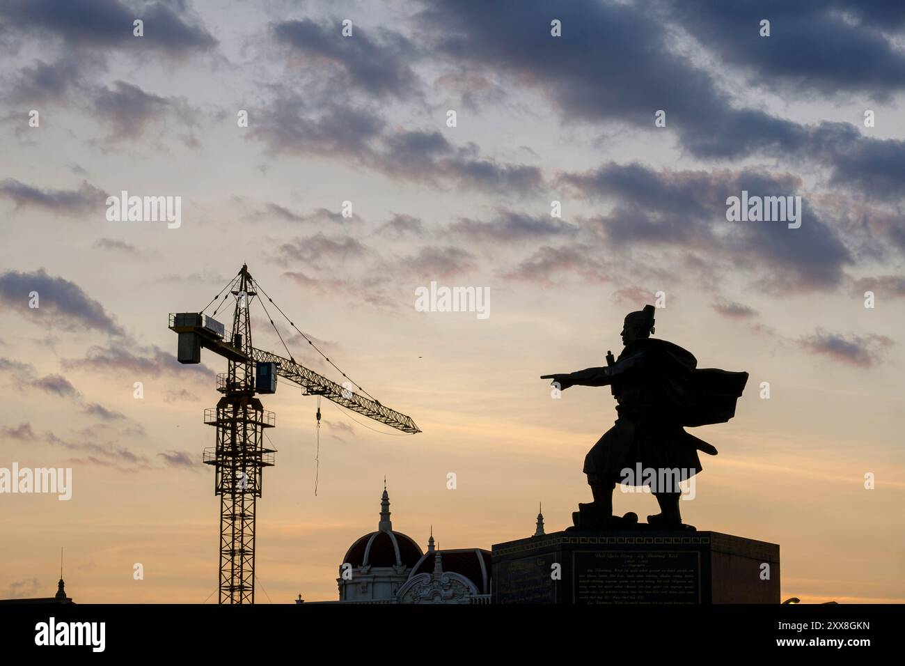 Vietnam, Ho Chi Minh City, Tran Hung Dao statue near near Ben Thanh ...