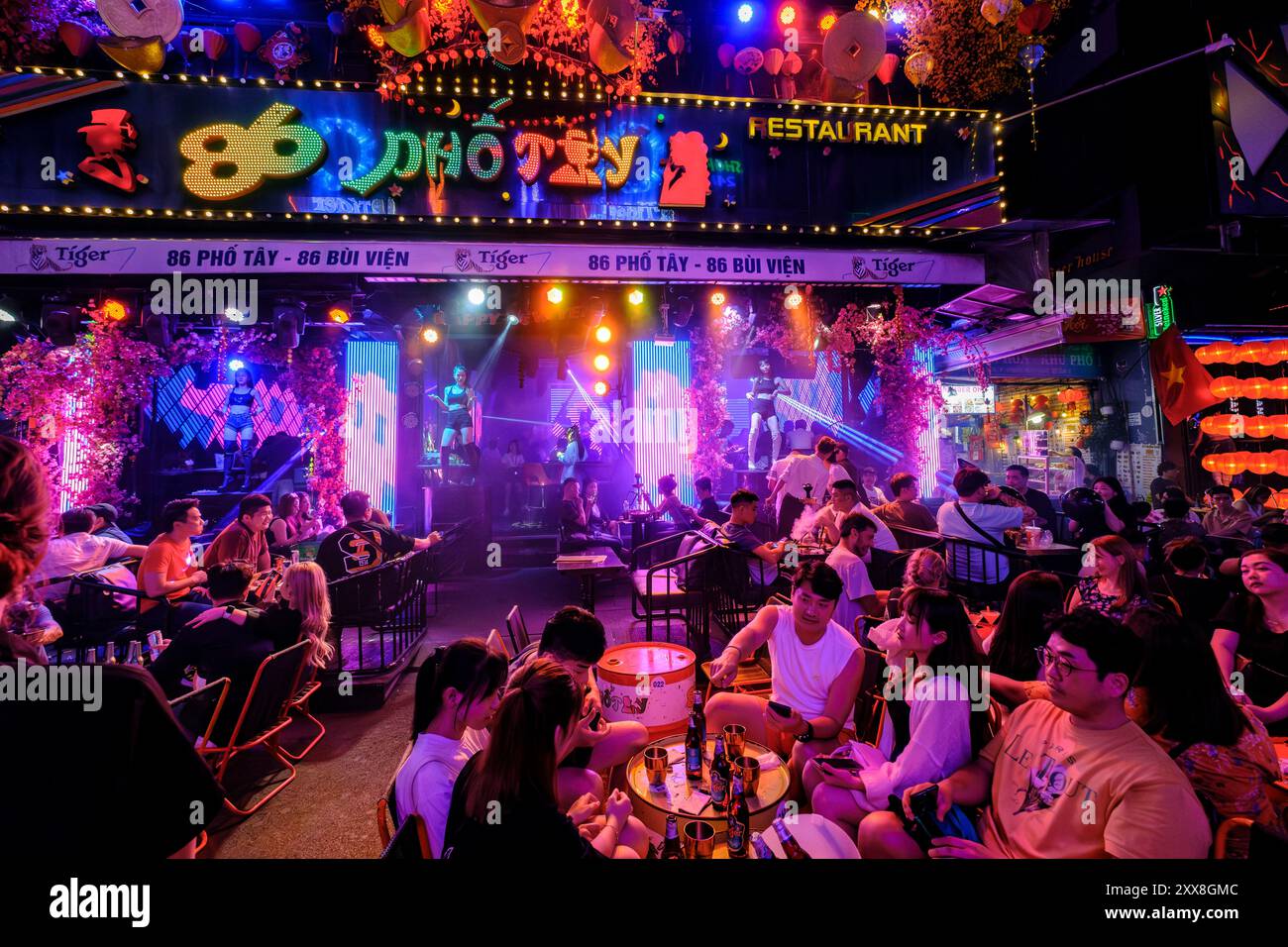 Vietnam, Ho Chi Minh City, Bui Vien street, bars and clubs Stock Photo ...