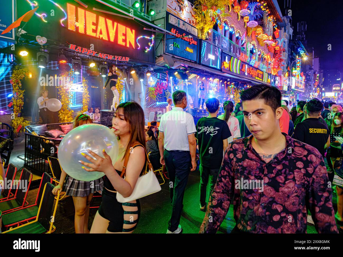 Vietnam, Ho Chi Minh City, Bui Vien street, bars and clubs Stock Photo ...