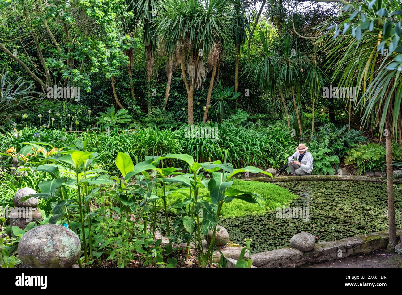France, Manche, La Hague, Botanical garden of Vauville castle Stock ...