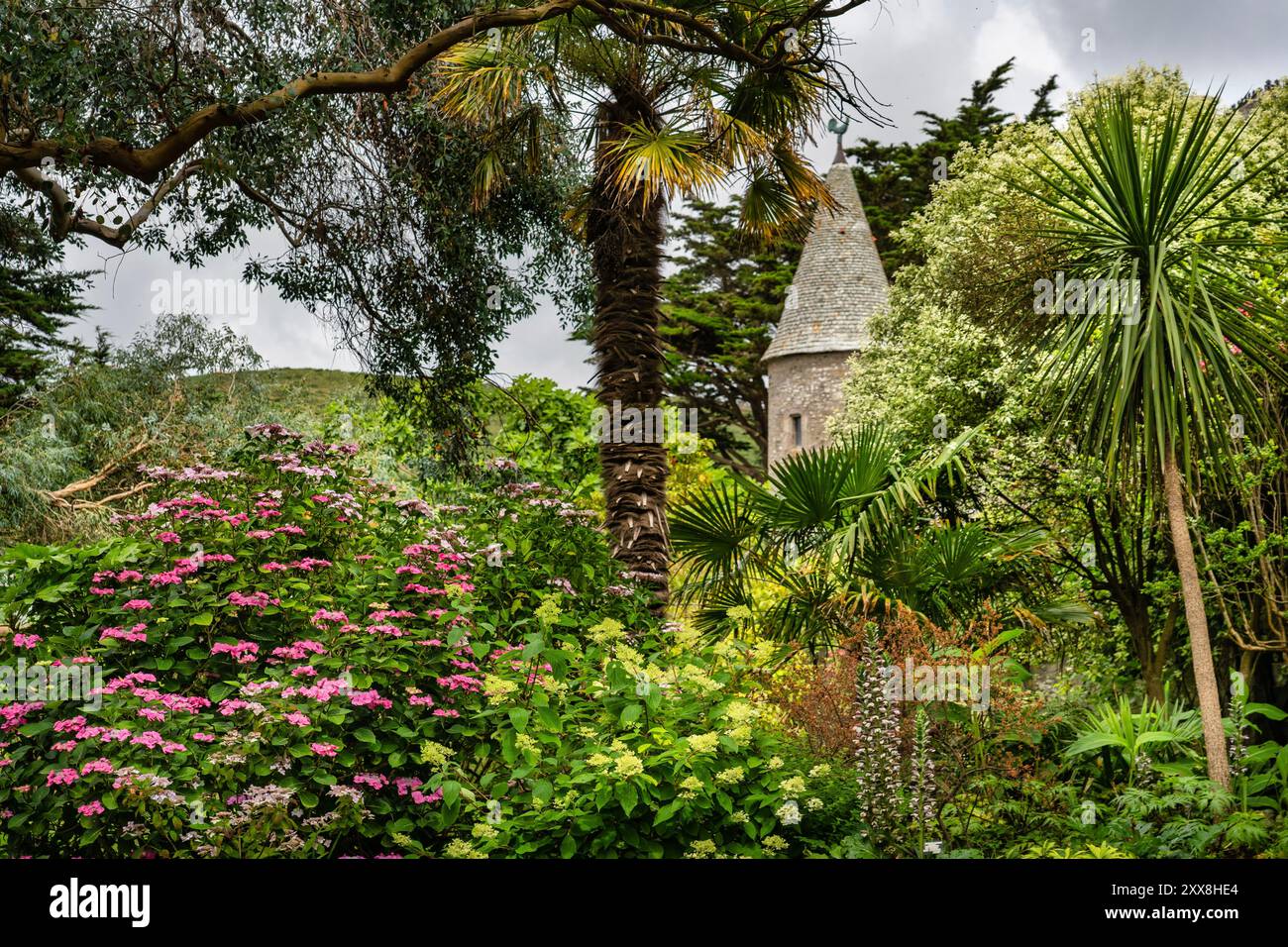 France, Manche, La Hague, Botanical garden of Vauville castle Stock ...