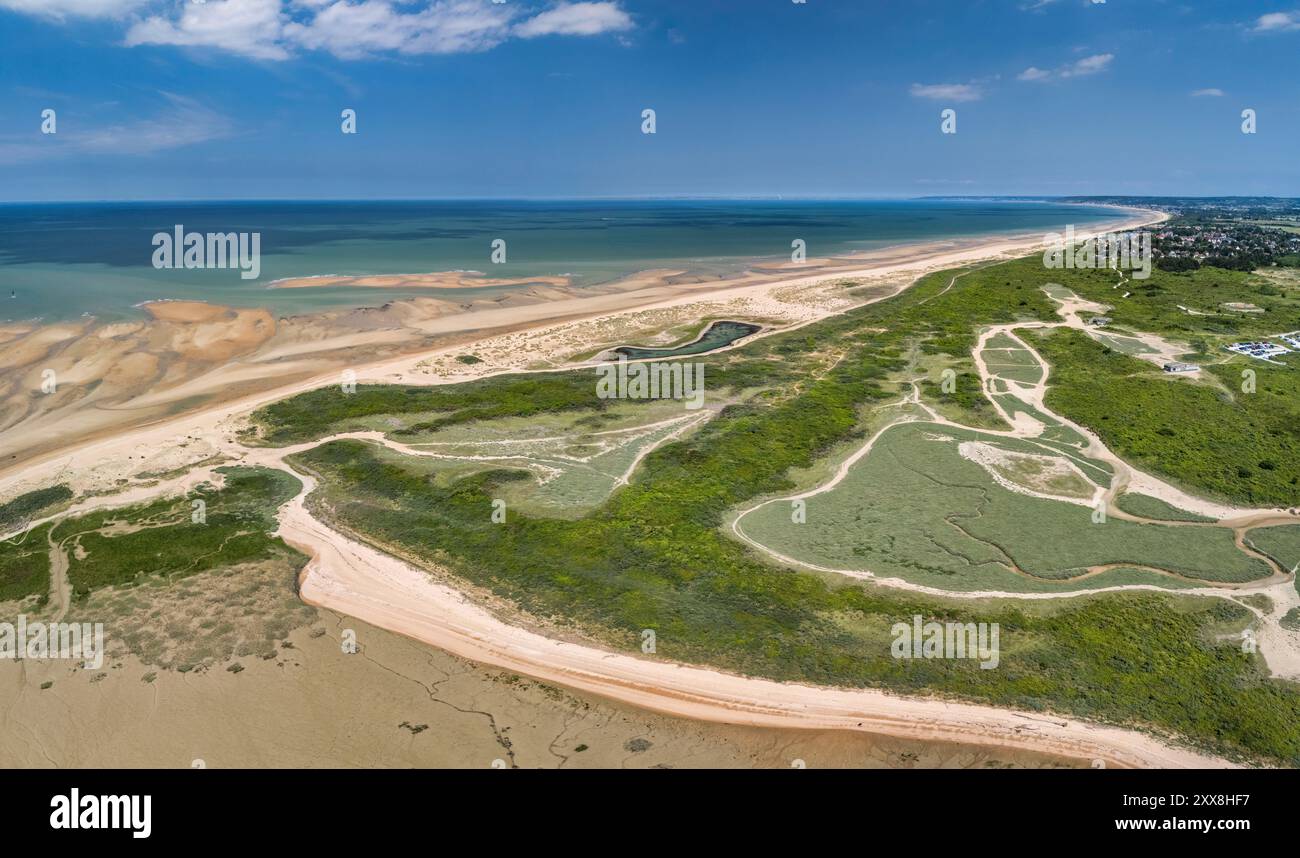 France, Calvados, Merville Franceville, Orne estuary, La Redoute Beach ...