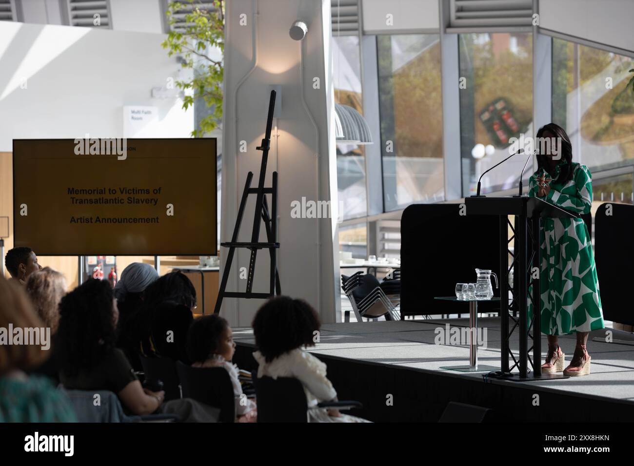 Dr. Debbie Weekes-Bernard about to announce the winner Stock Photo - Alamy