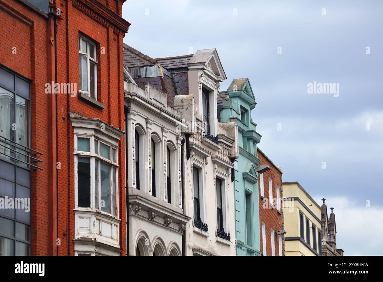 Dame Street in Dublin, Ireland. Architecture in downtown Dublin Stock ...