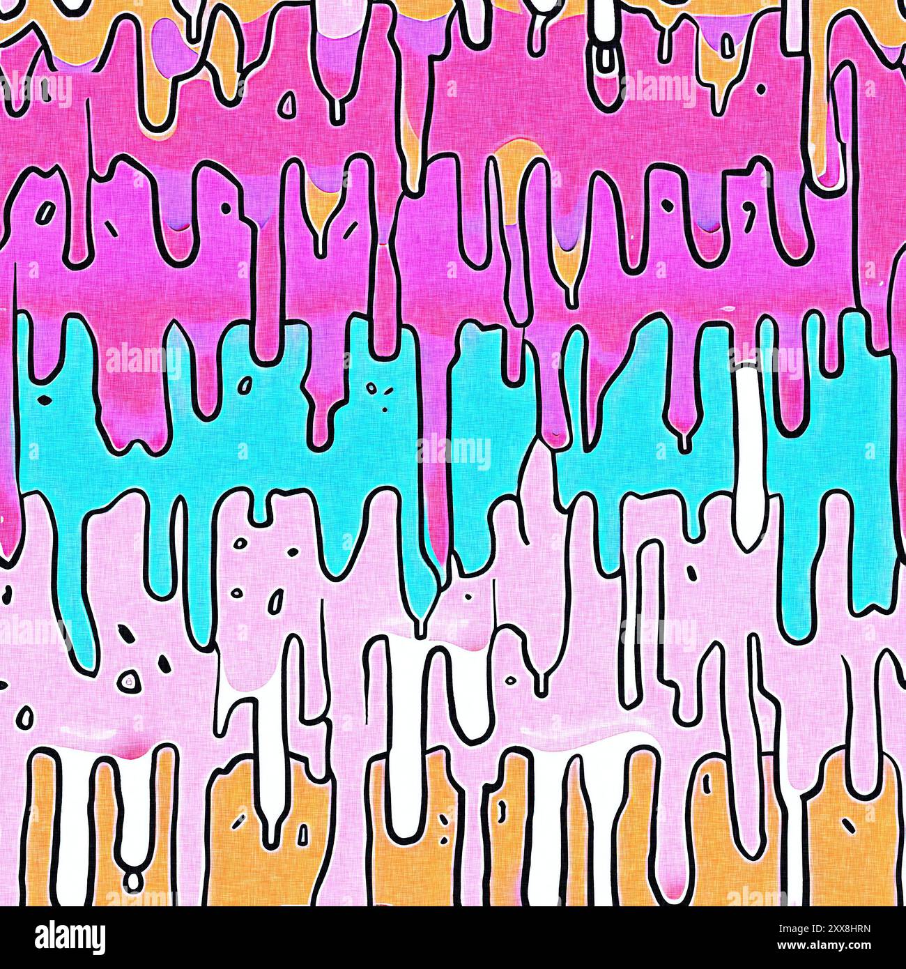 Fun dripping paint effect digital pattern with whimsical ink splodge ...