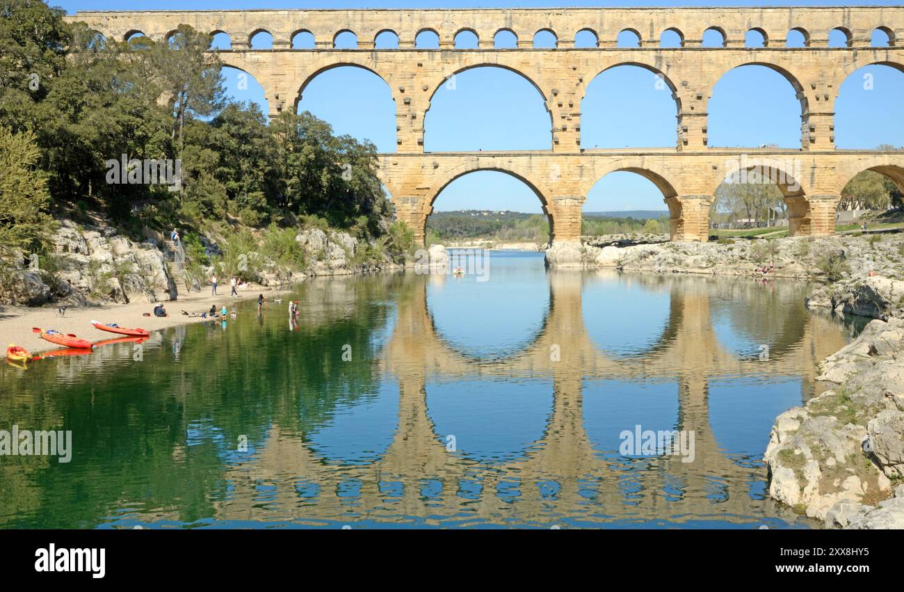 France, Gard, The Gard bridge classified as a world heritage site by ...