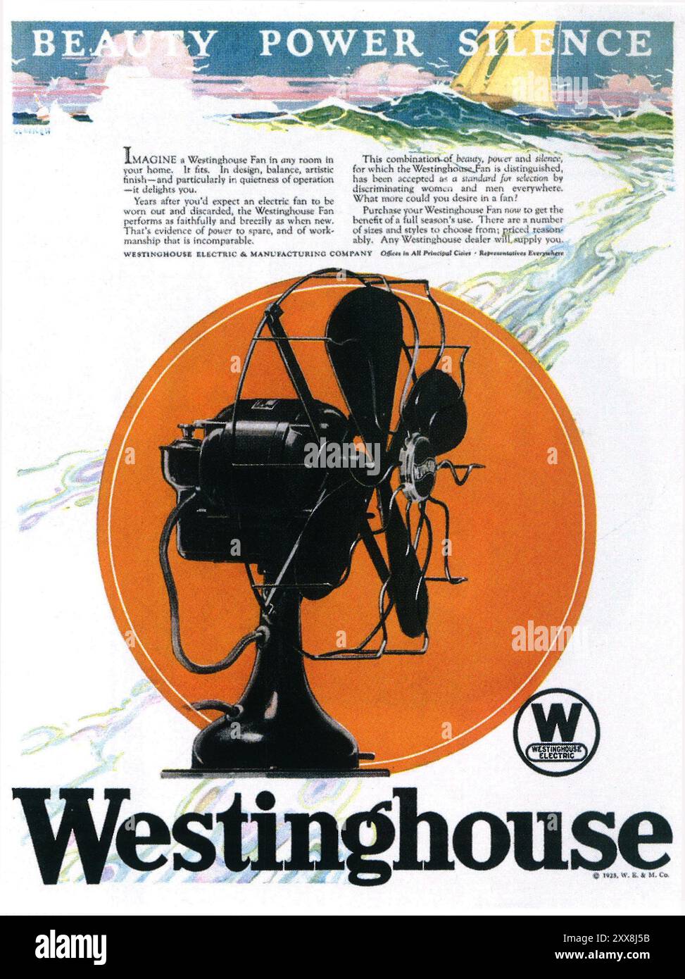 1925 Westinghouse fans ad Stock Photo - Alamy