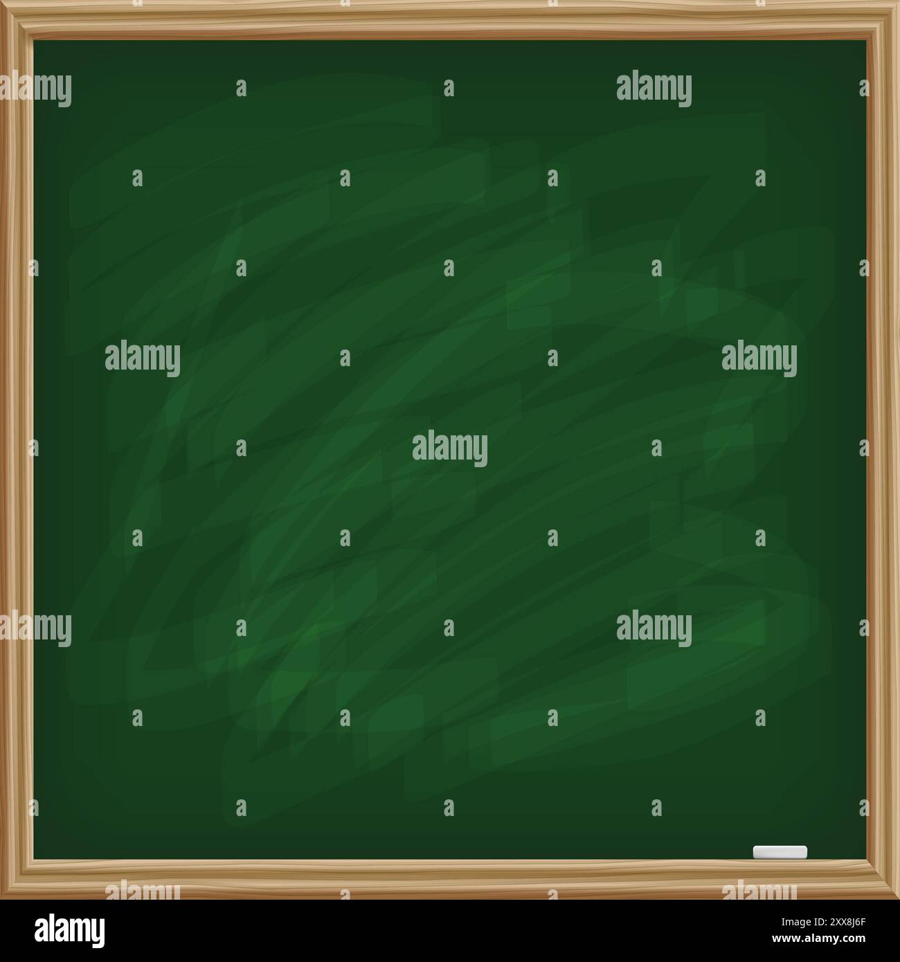 Green school board with a chalk piece. Square chalkboard isolated on ...