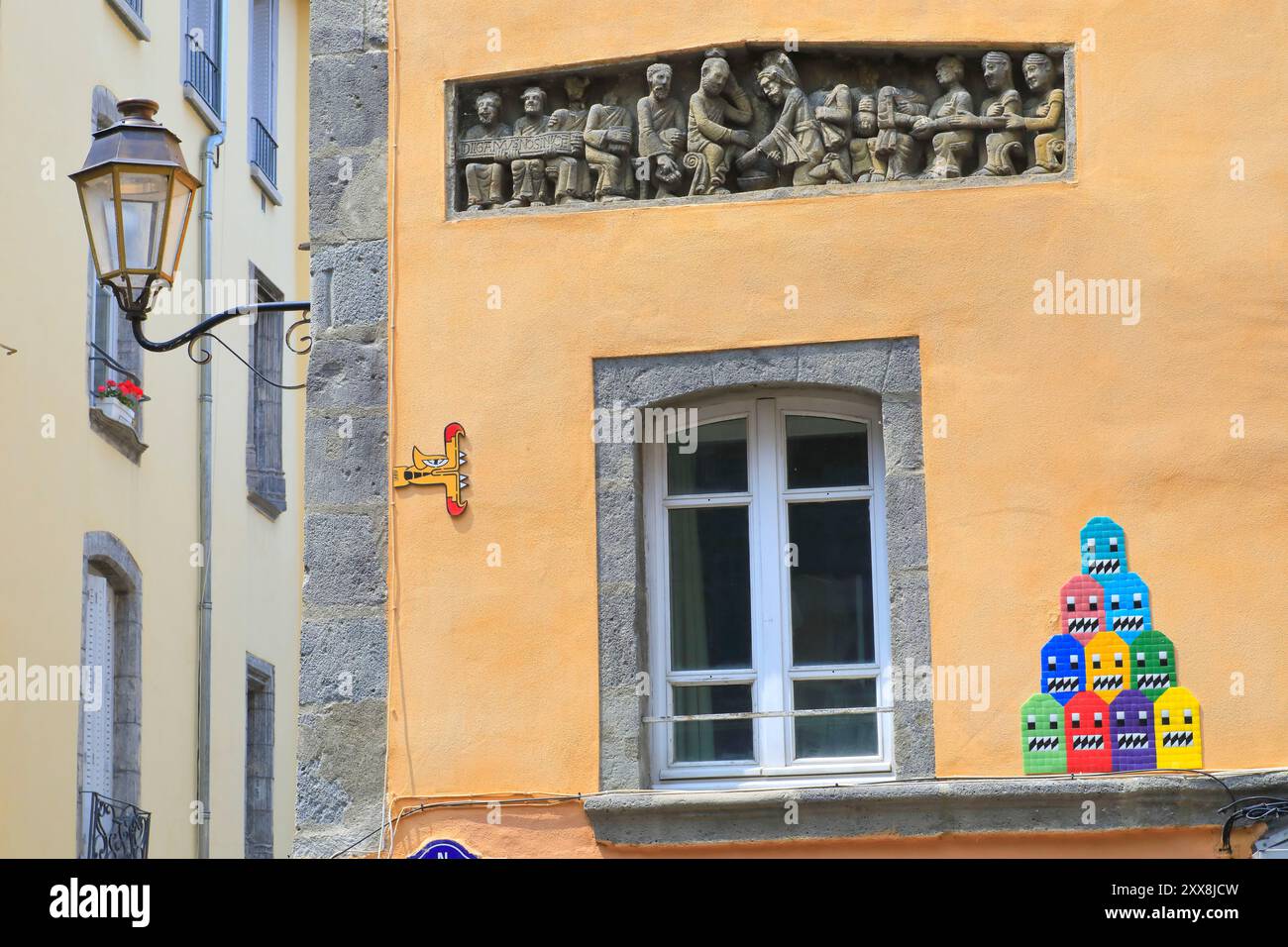 France, Puy de Dome, Clermont Ferrand, Place des Gras, street art and ...