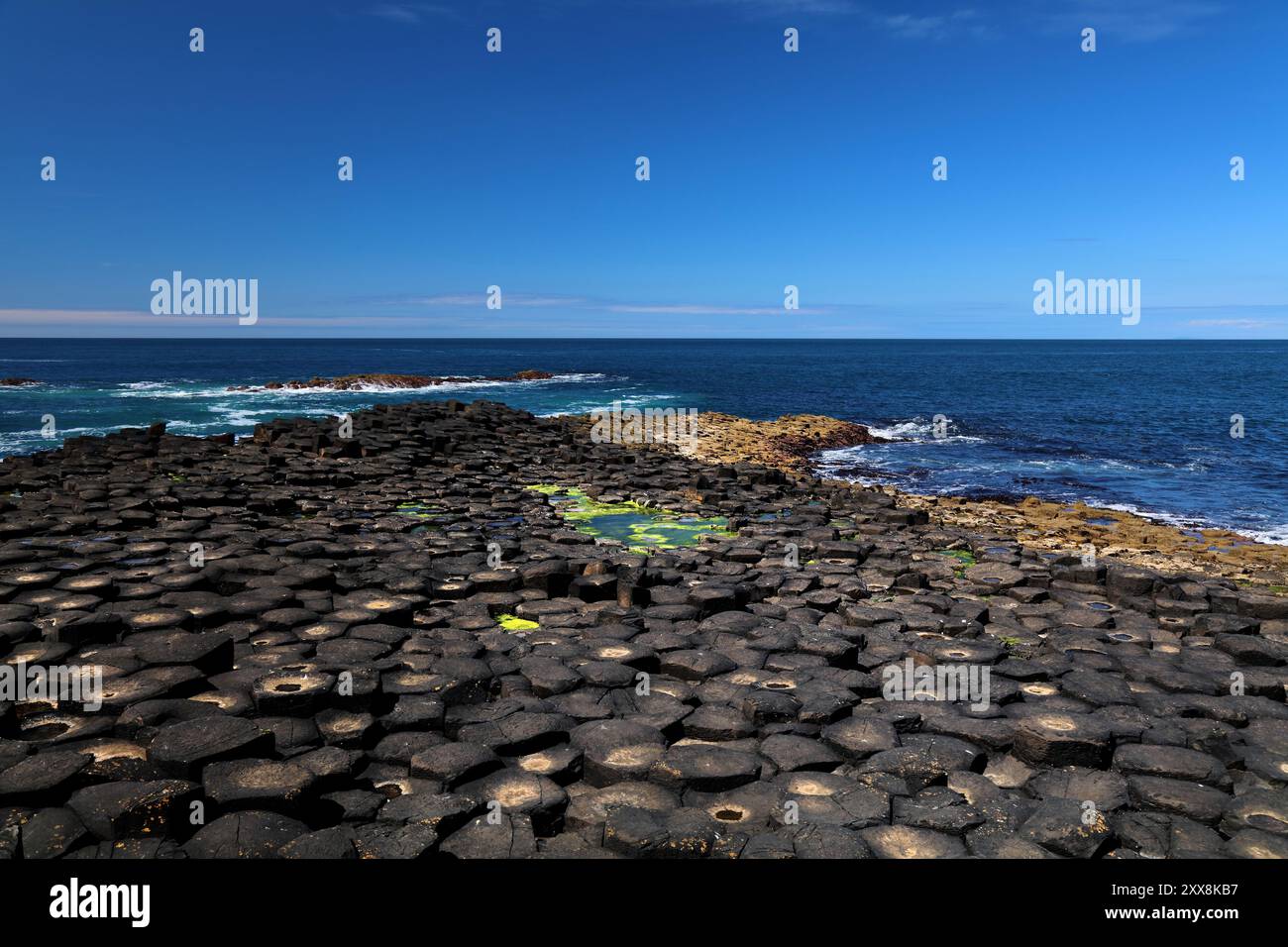 Giant's Causeway natural landmark in Northern Ireland. Wonder of nature ...