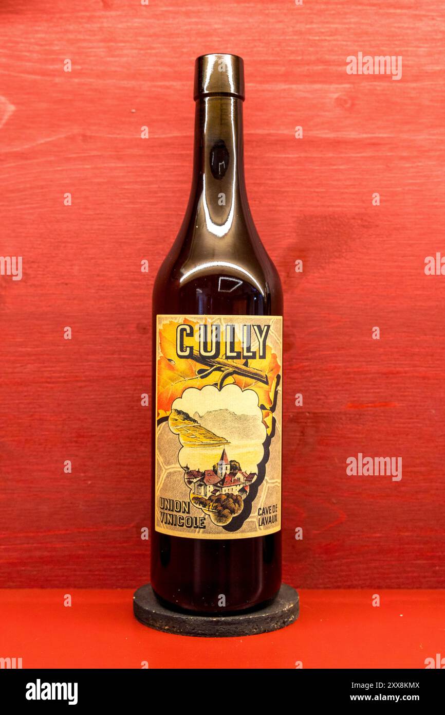 Switzerland, canton of Vaud, Cully, terraced vineyard of Lavaux ...