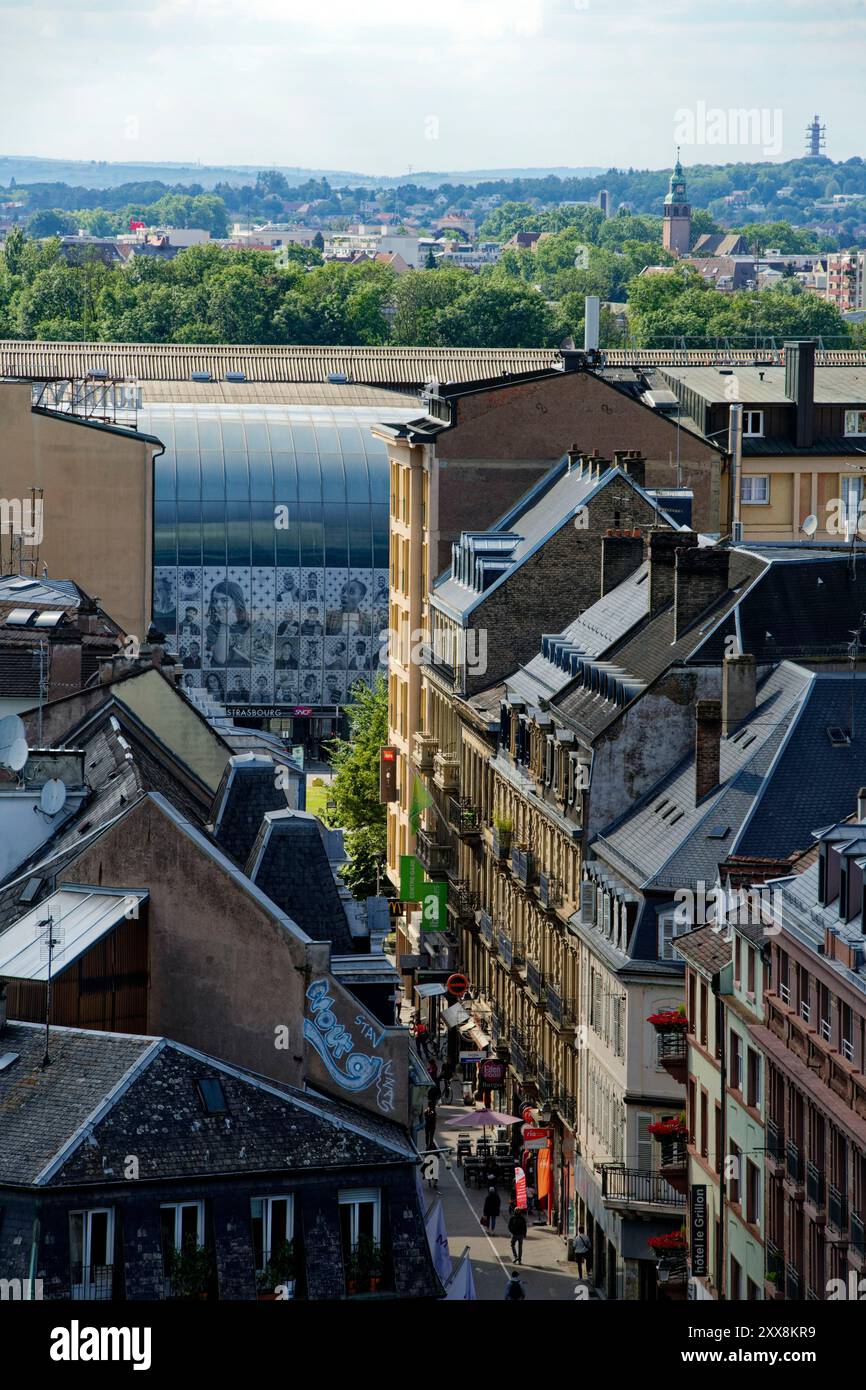 France, Bas Rhin, Strasbourg, the rue du Maire Kuss street and the main ...