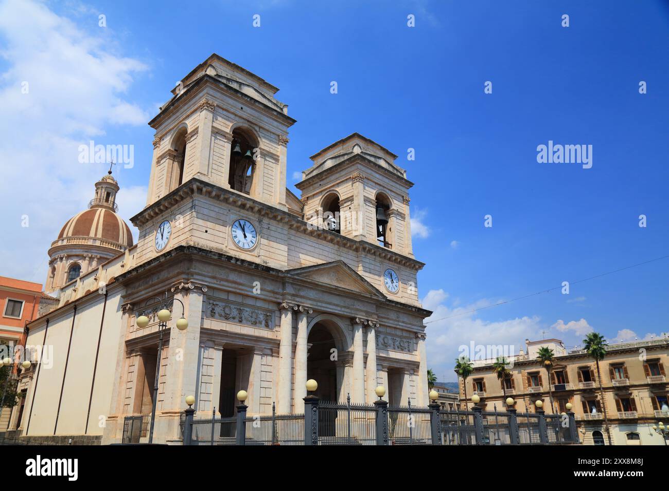 Main square of Giarre town, Metropolitan City of Catania in Sicily ...