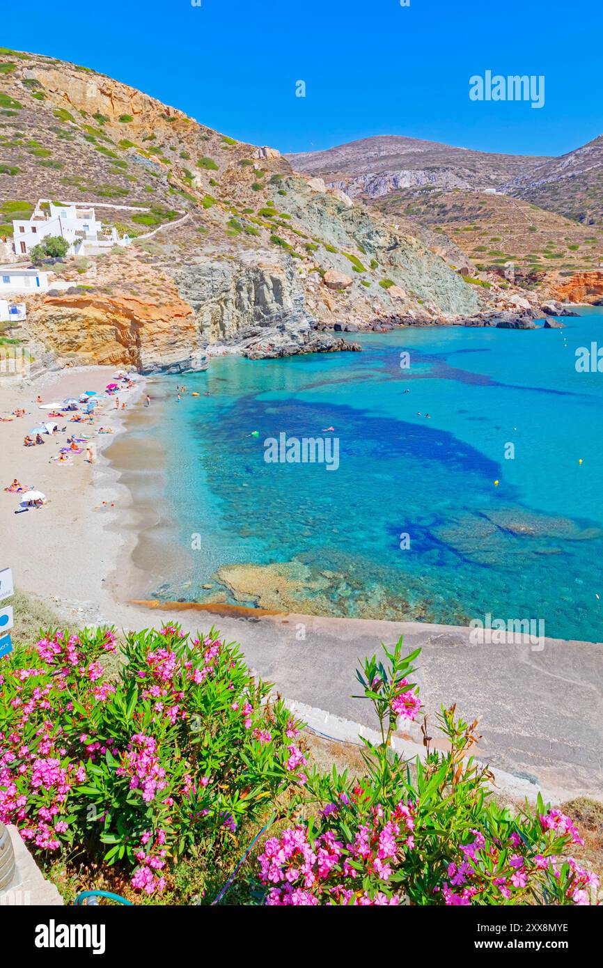 Greece, Cyclades Islands, Folegandros Island, Agali beach, Agali Stock ...