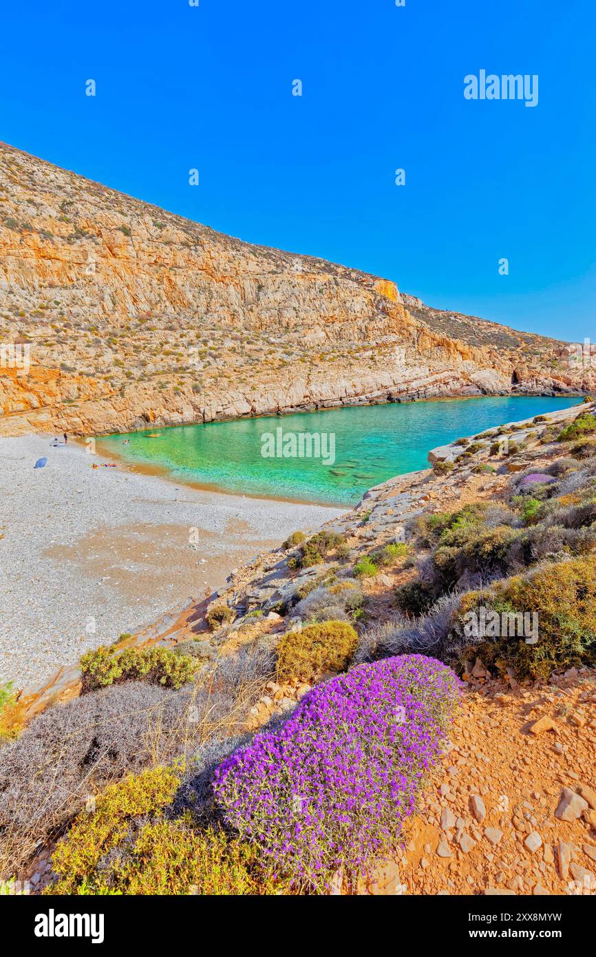Greece, Cyclades Islands, Folegandros Island, Livadaki beach Stock ...