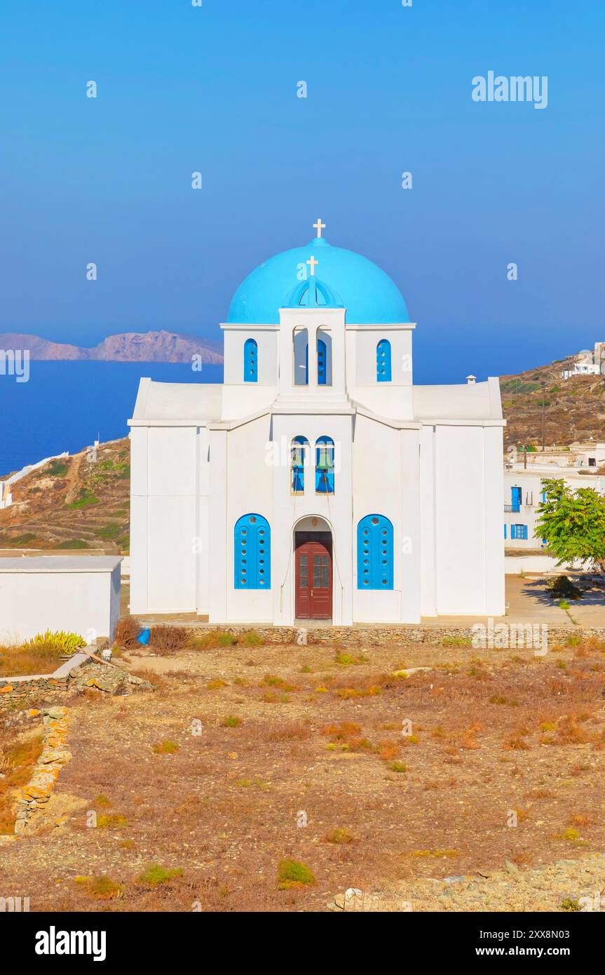 Greece, Cyclades Islands, Folegandros Island, Saint George church, Ano ...