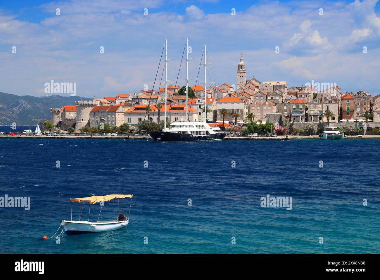 Croatia Korcula Town. Medieval fortified city on Korcula island Stock ...