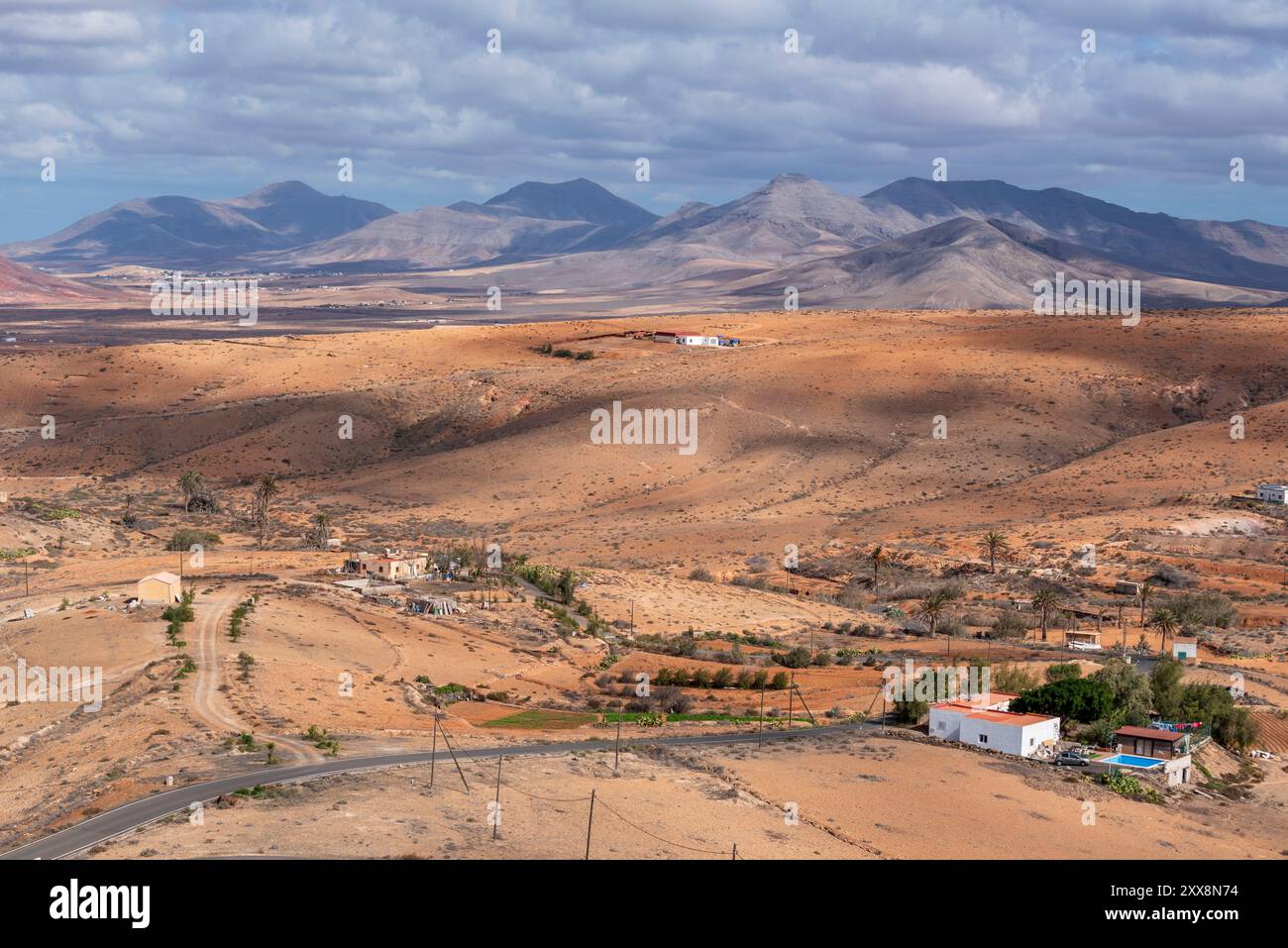 Spain, Canary Islands, Island of Fuerteventura, Betancuria, Panorama ...