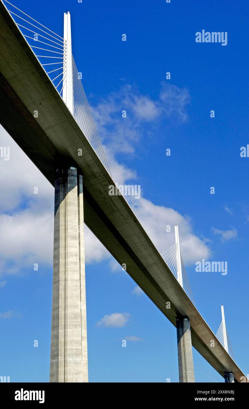 France, Aveyron, Millau, the viaduct designed by architect Norman ...