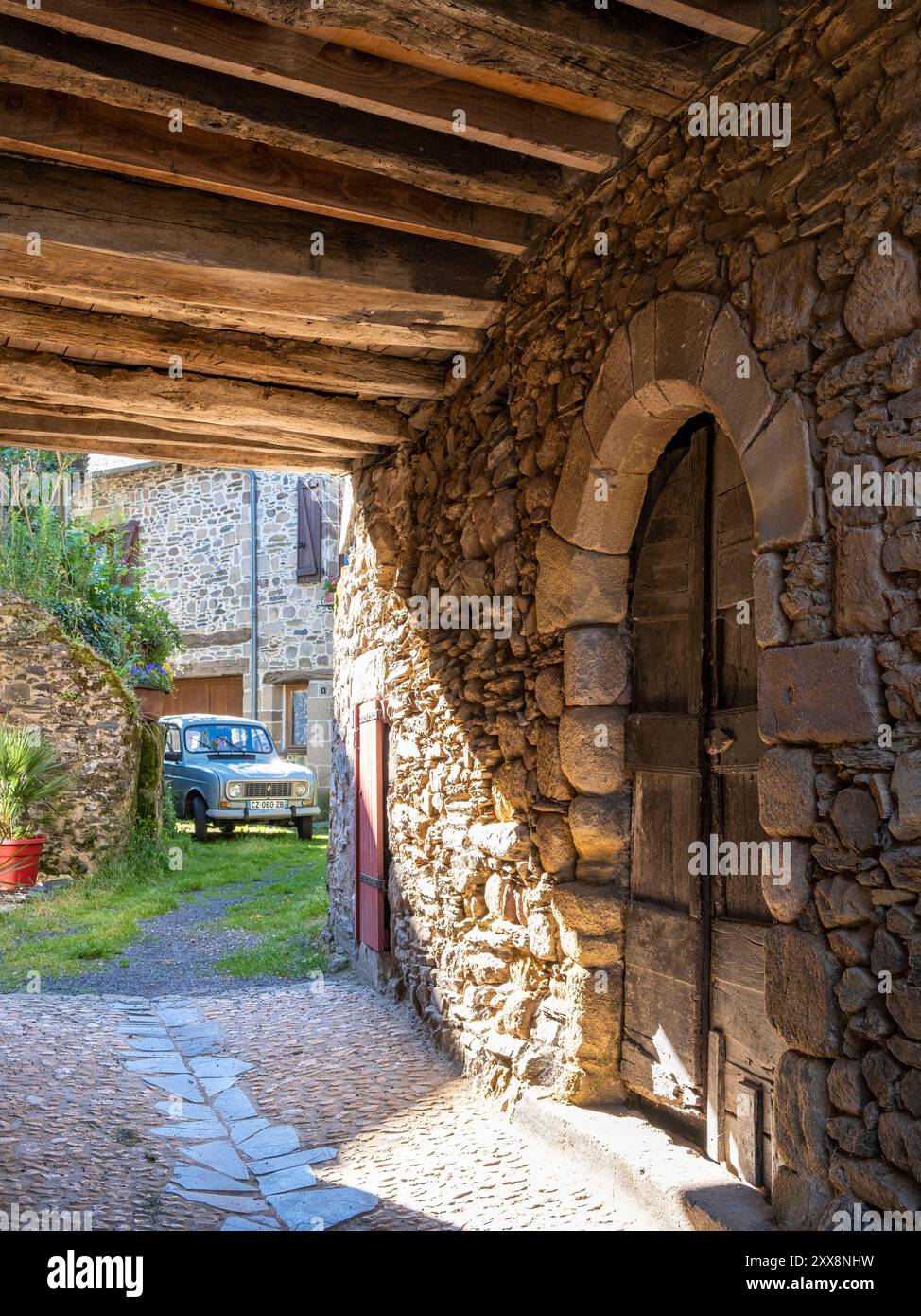 France, Correze, Donzenac, entrance to a house in the medieval district ...