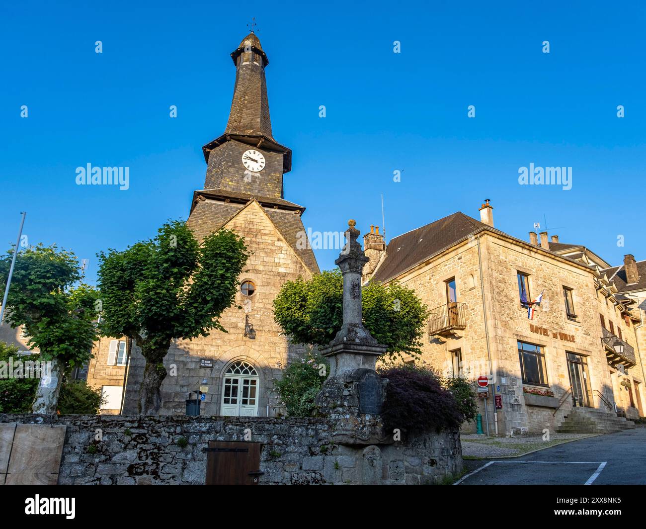 France, Corrèze (19), Treignac, Notre Dame de la Paix chapel with its ...