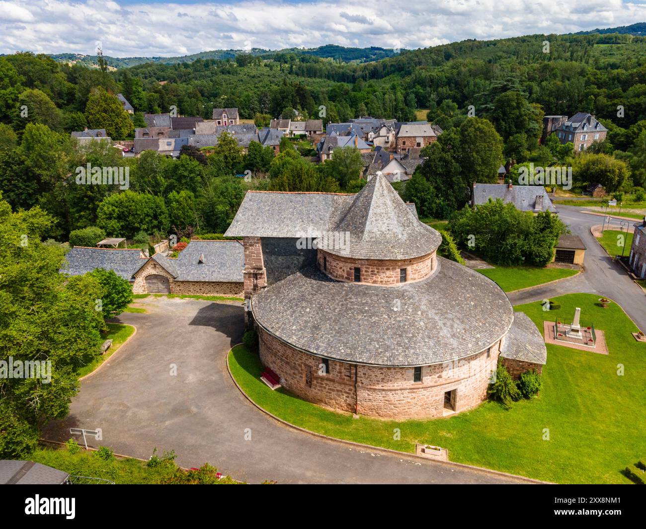 France, Correze, Saint Bonnet la Riviere, church rotunda inspired by ...