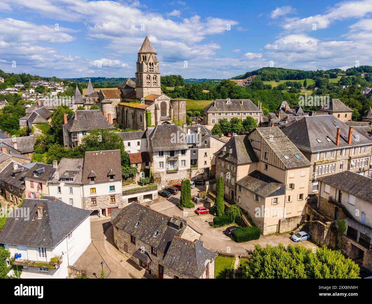 France, Correze, Uzerche, Vezere valley (aerial view Stock Photo - Alamy
