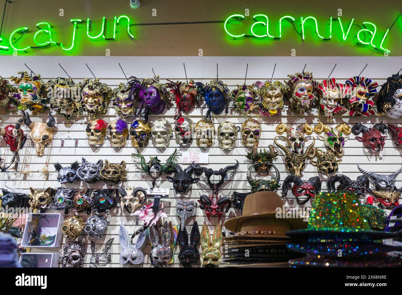 United States, Louisiana, New Orleans, interior of a carnival mask and ...