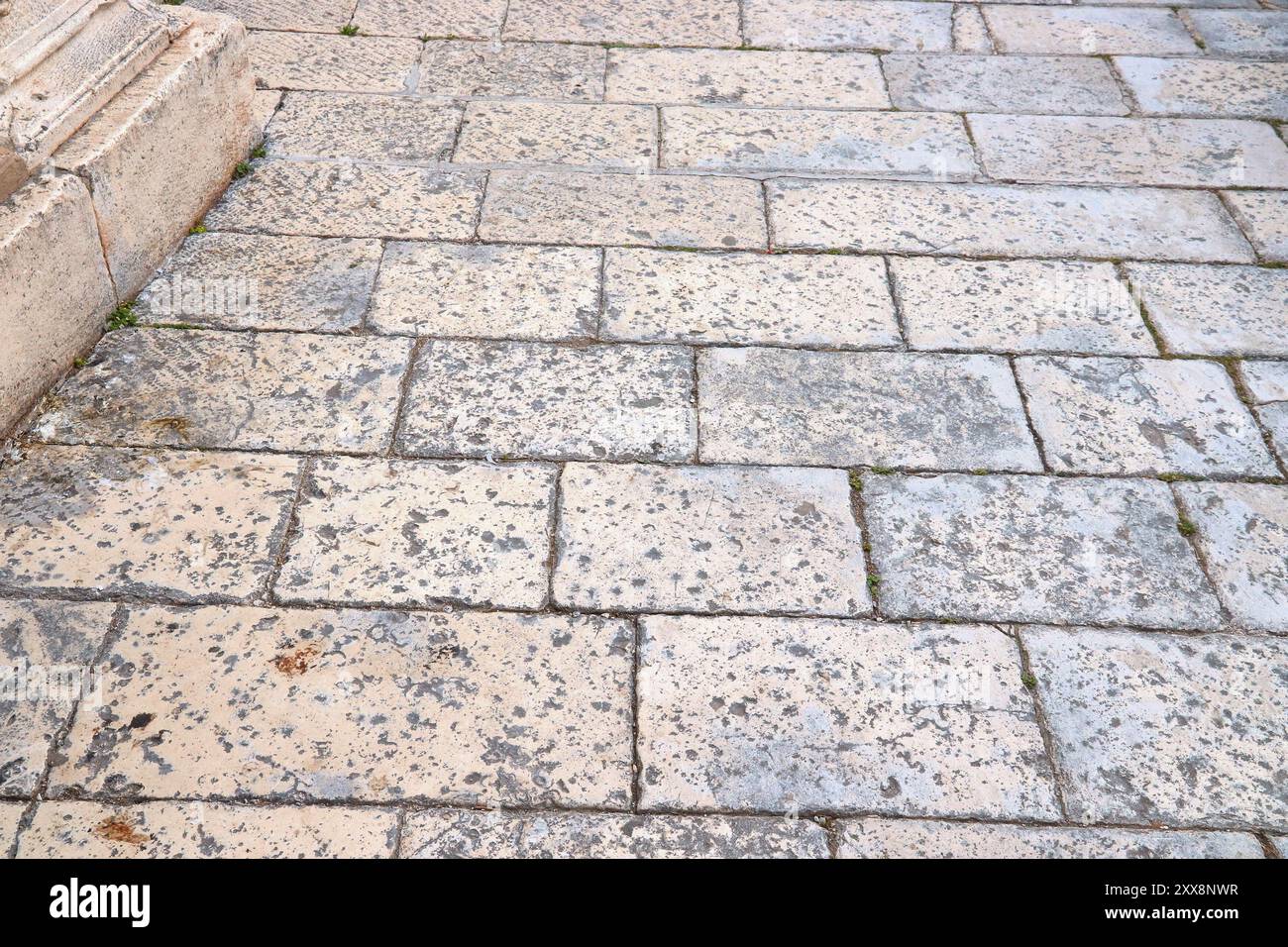 Omis polished limestone flagstones - Old Town stone paved streets in ...